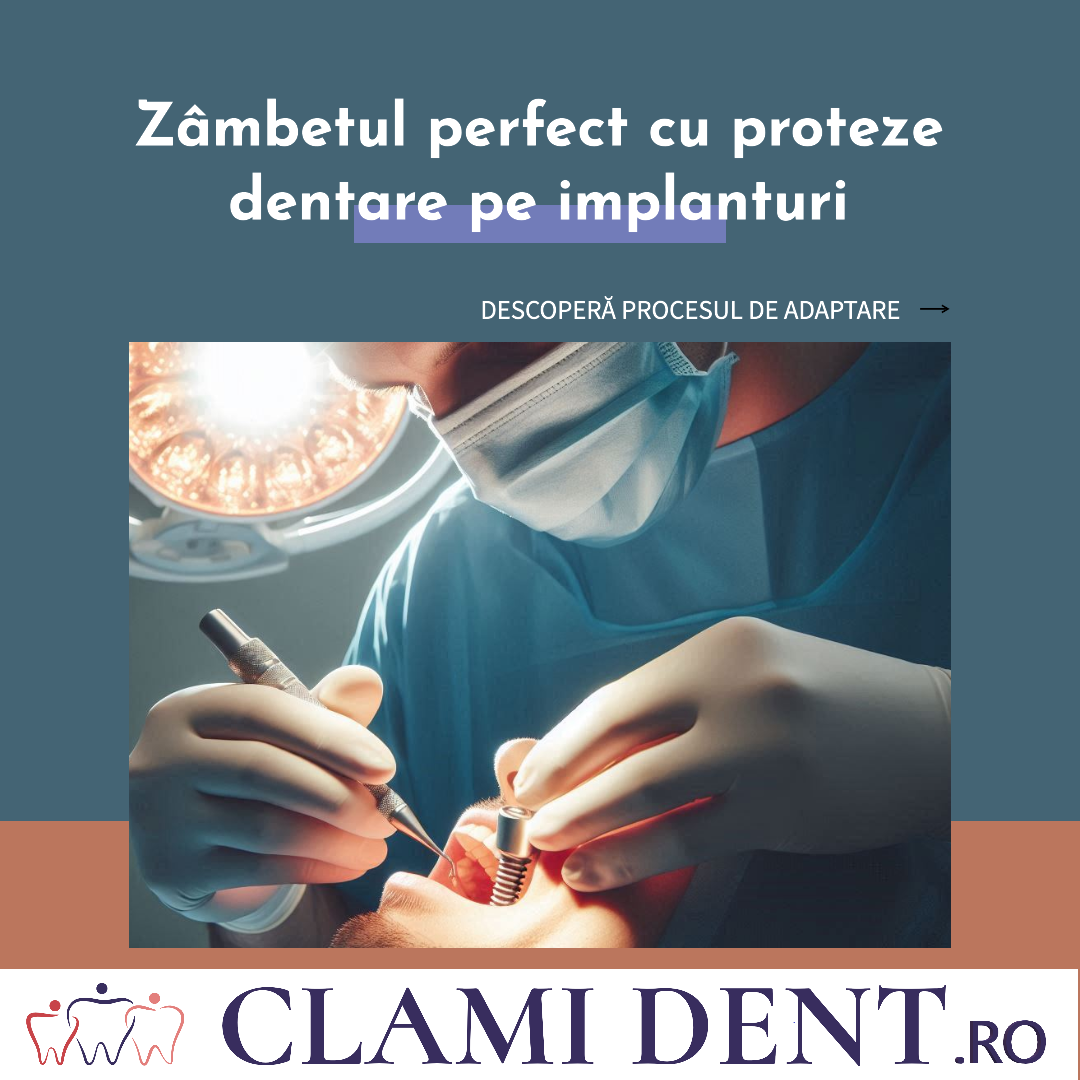 Procesul de adaptare a unei proteze dentare pe implanturi.